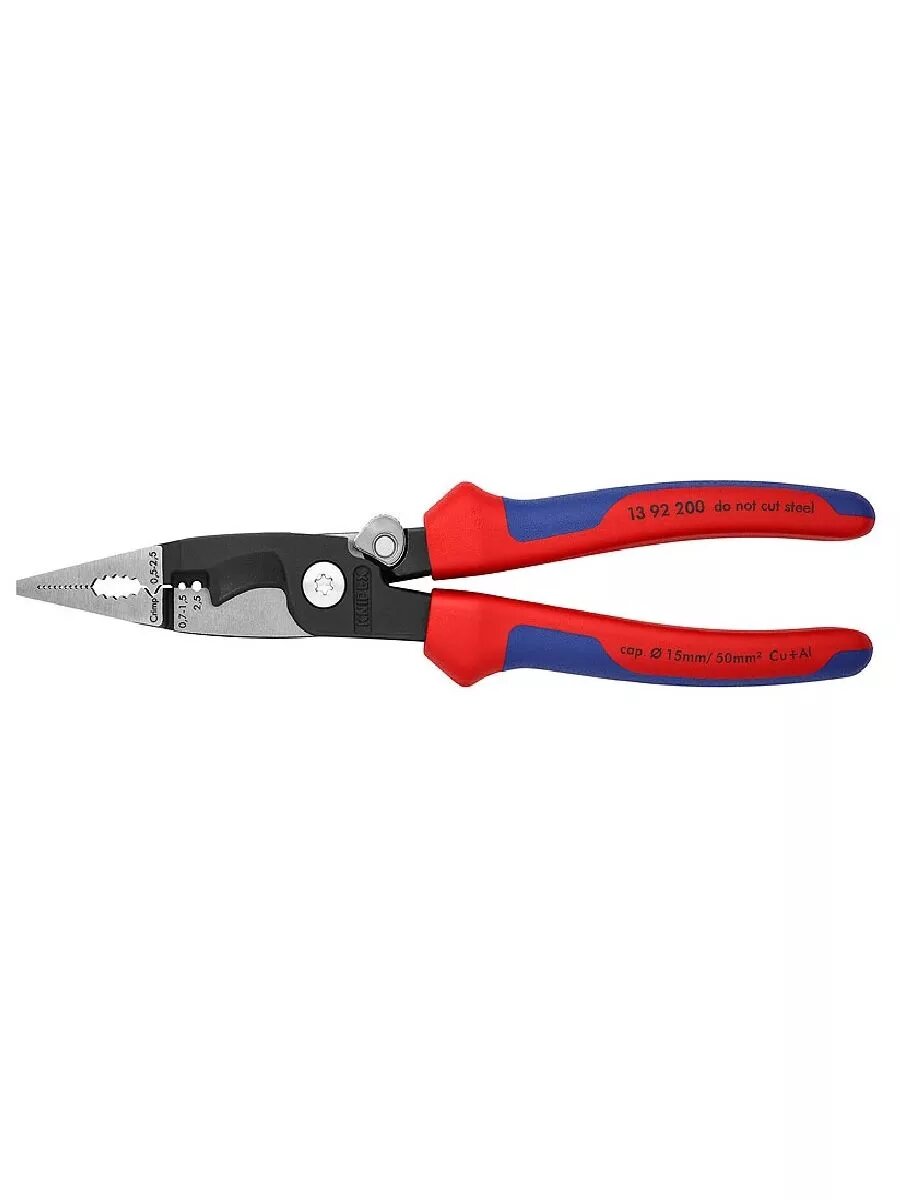 Клещи Knipex KN-1392200 для электромонтажных работ, длинна 200 мм, сталь, жилы 0,75–1,5 мм² и 2,5 мм²