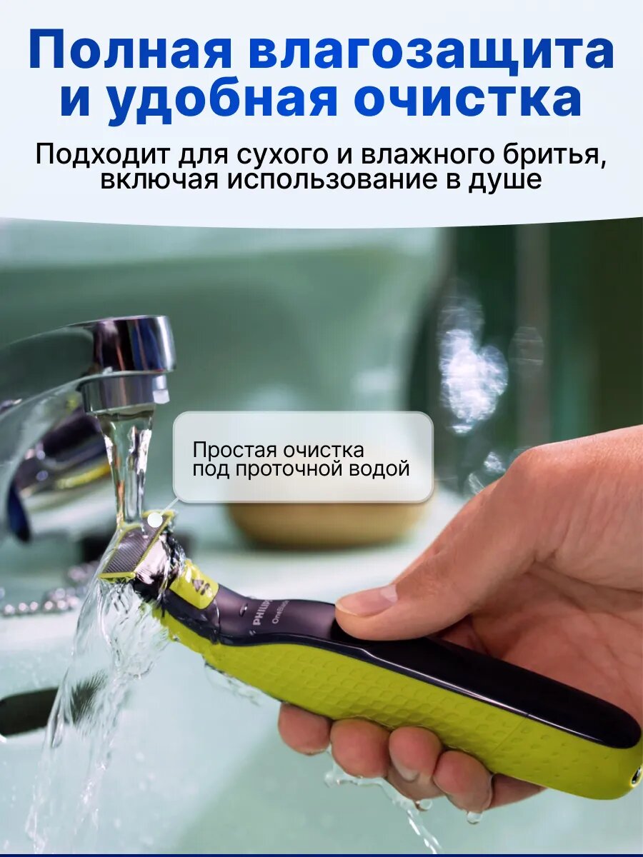 Триммер Philips OneBlade 360 QP2724/23, для бороды и усов, USB, серый — фото 1
