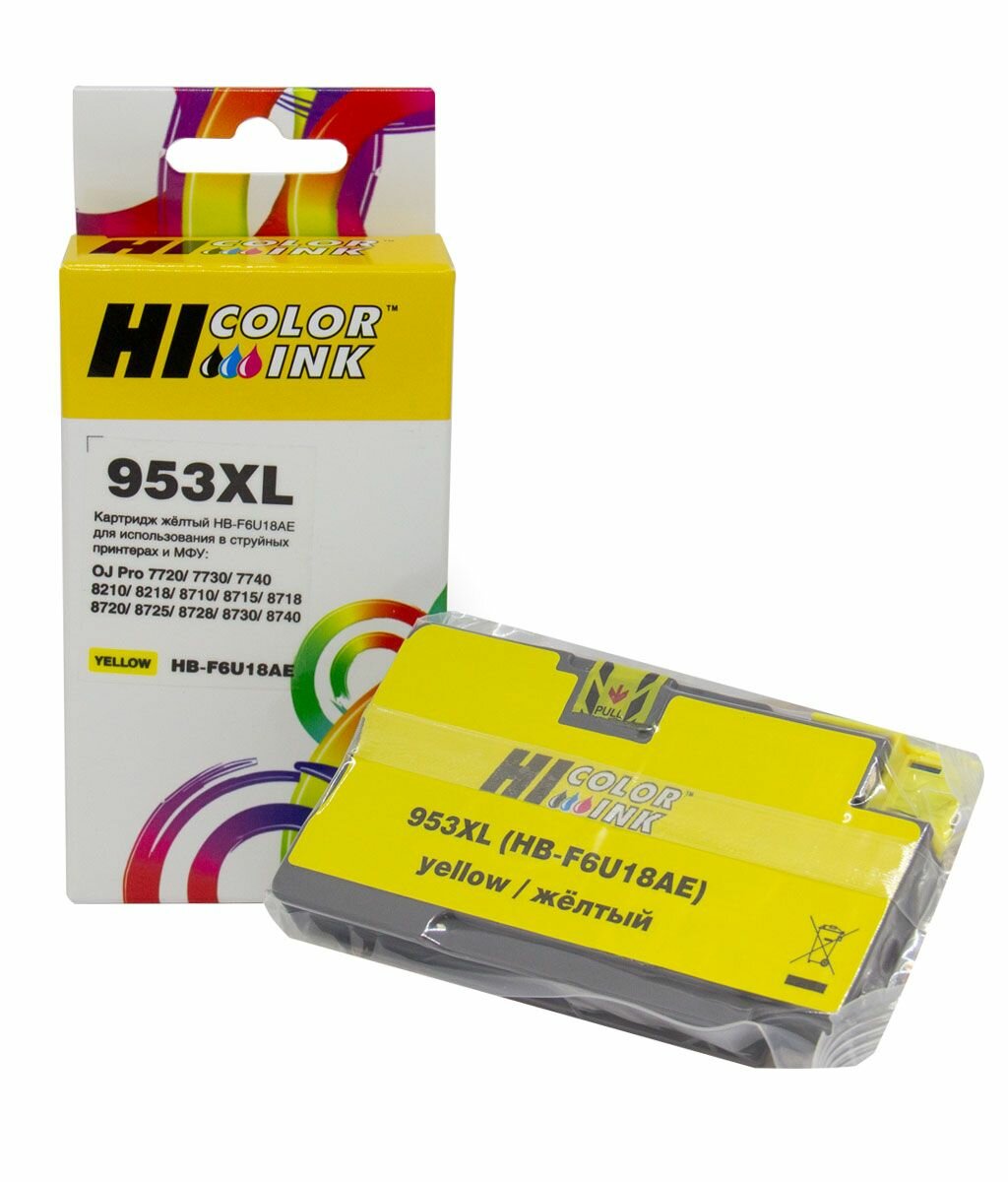 Картридж Hi-Black (HB-F6U18AE) для HP Жёлтый