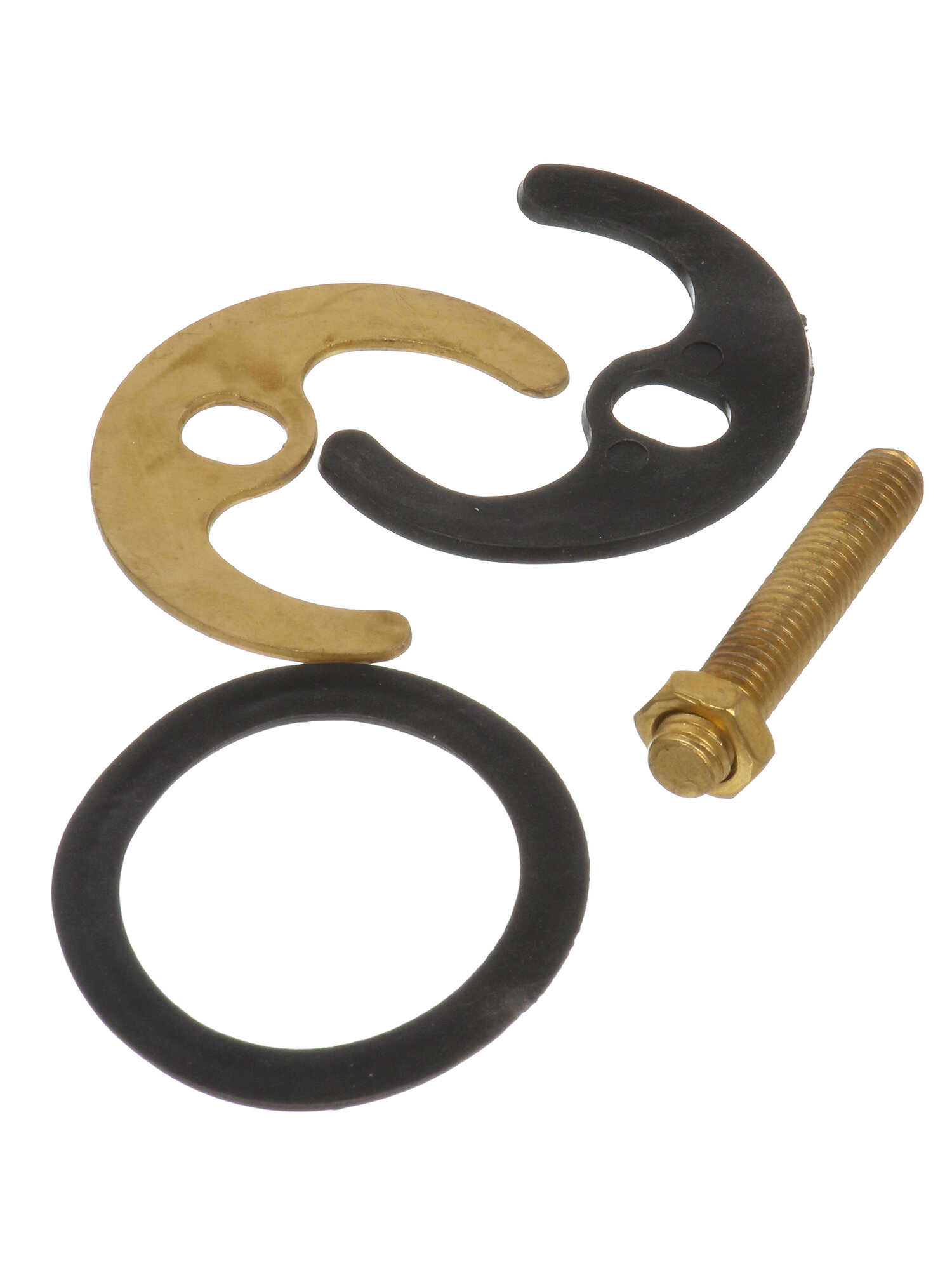 Крепление для смесителя к мойке СантехКреп, монтажный комплект на 1 шпильку, сталь с желтым покрытием, арт. 1.5.5.