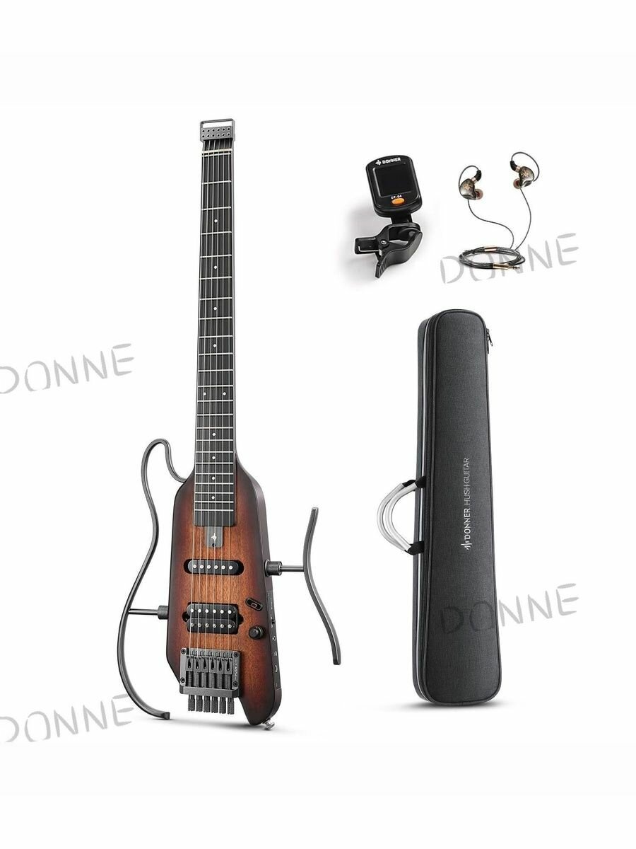 Электрогитара Donner HUSH-X 6-струнная, корпус Красное дерево