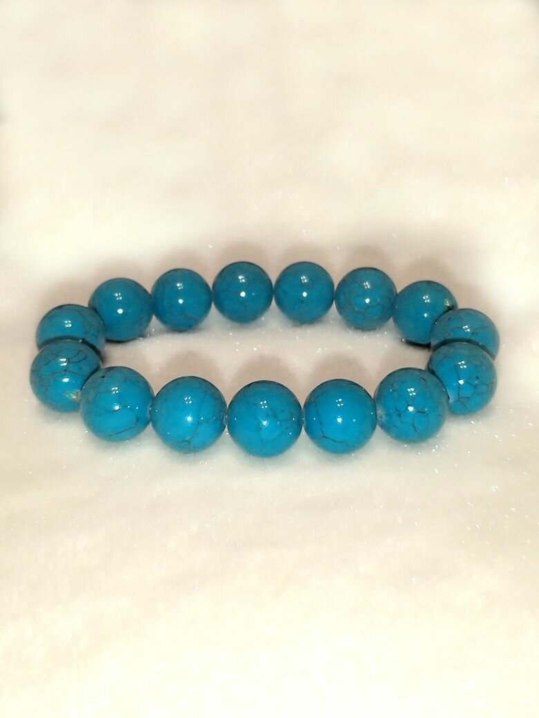Браслет, искусственный камень, бирюза синтетическая
