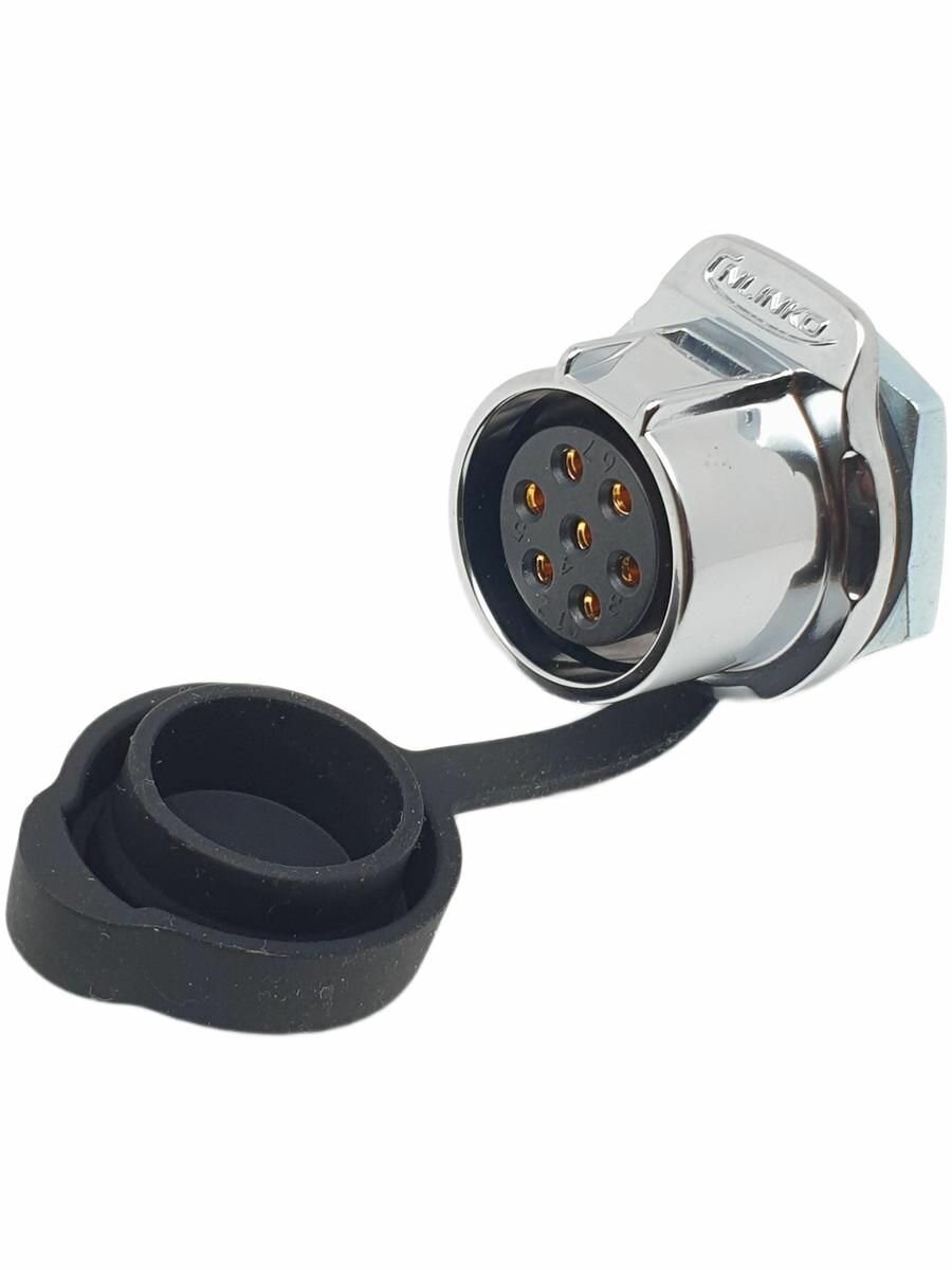 Разъем CNLINKO LP-20, 7-пиновый, 7pin, мама, IP67, М22х1,5