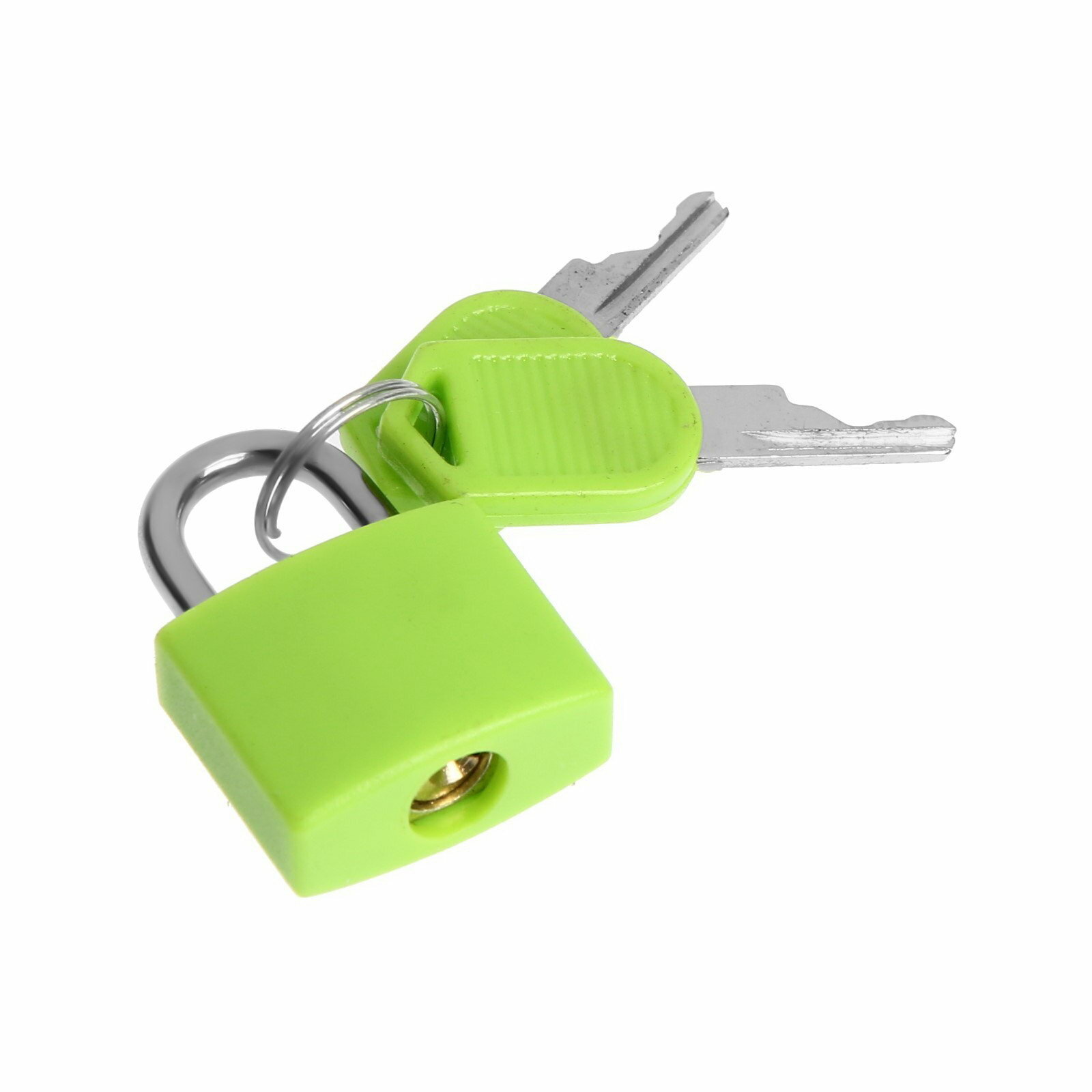 Замок навесной для чемодана, малый, зеленый, материал корпуса: сплав