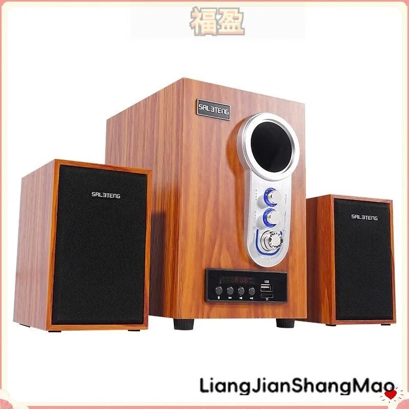 Акустика для ПК SAL3TENG 2.1, деревянный корпус, Bluetooth, USB, 3.5 мм, мощность 30 Вт