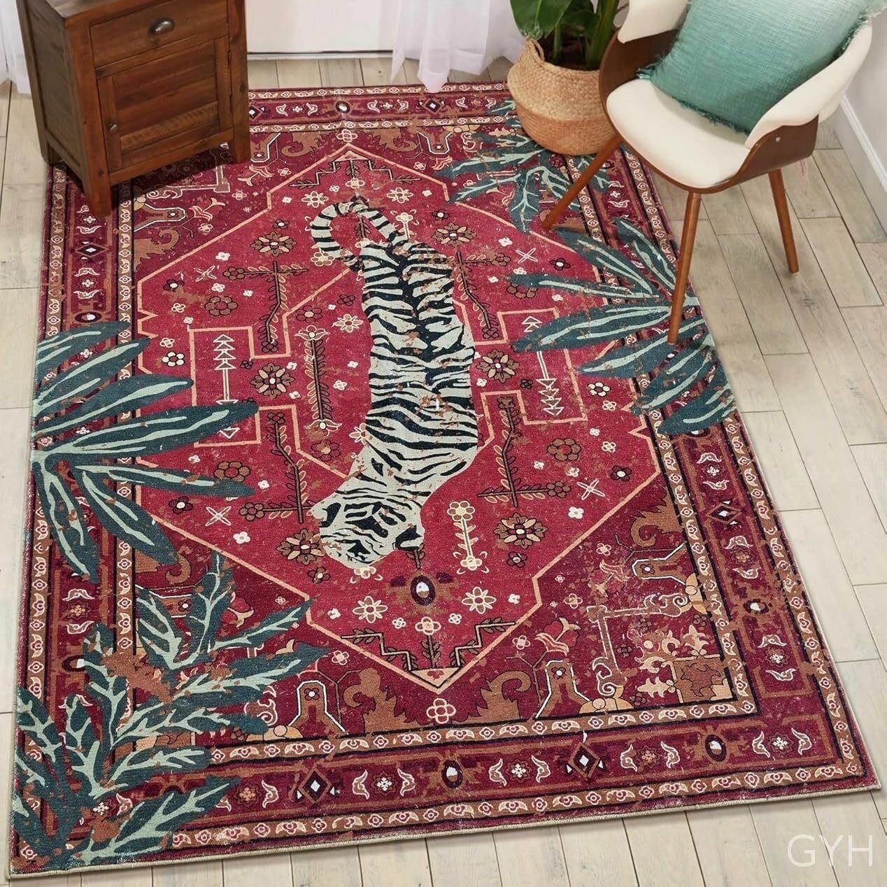 Ковер с традиционным рисунком размером 120х180 см, подходящий для использования в качестве прикроватных ковриков в спальнях, гостиных и коридорах