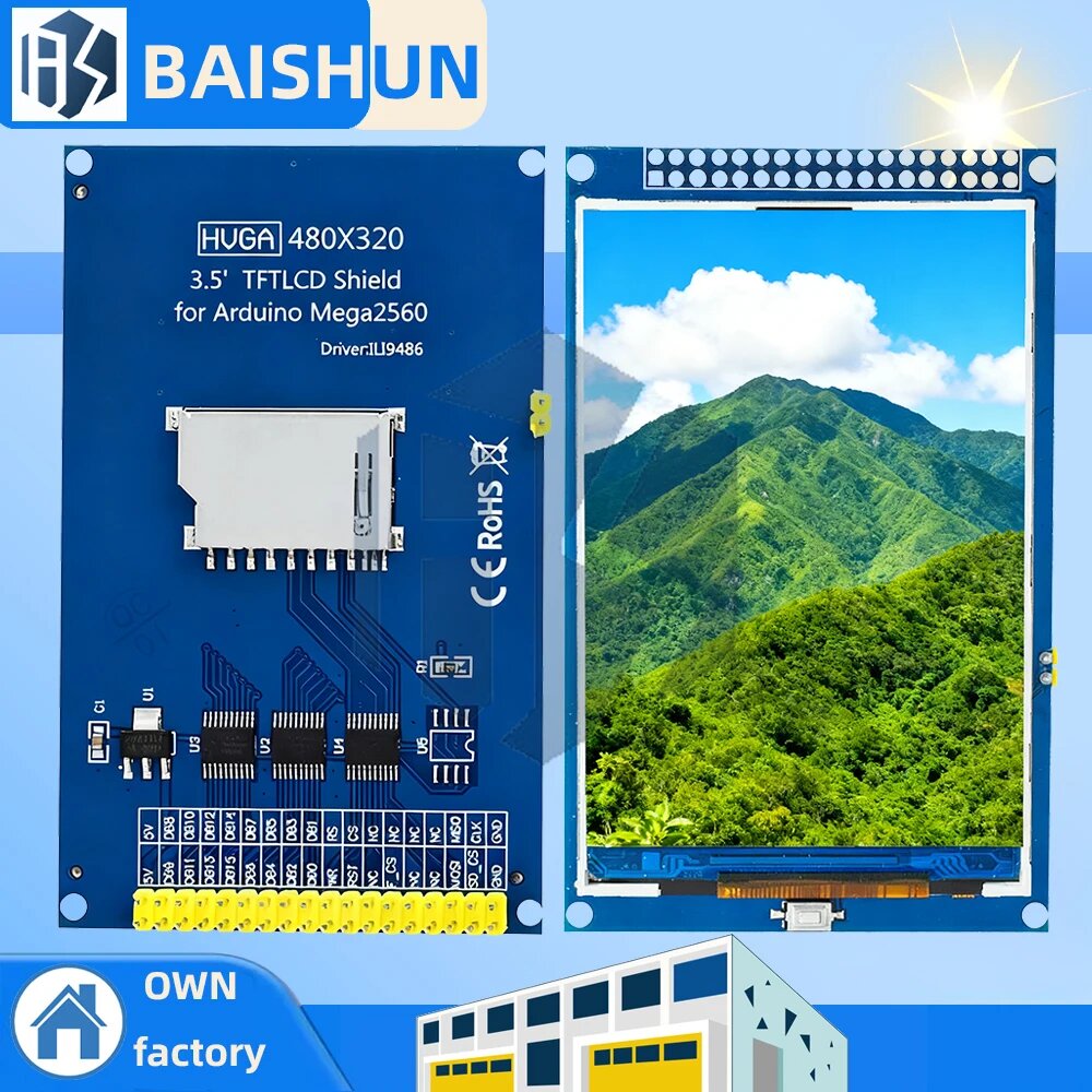 TFT ЖК-модуль 3.5 дюйма Baishundianzi для Arduino MEGA 2560