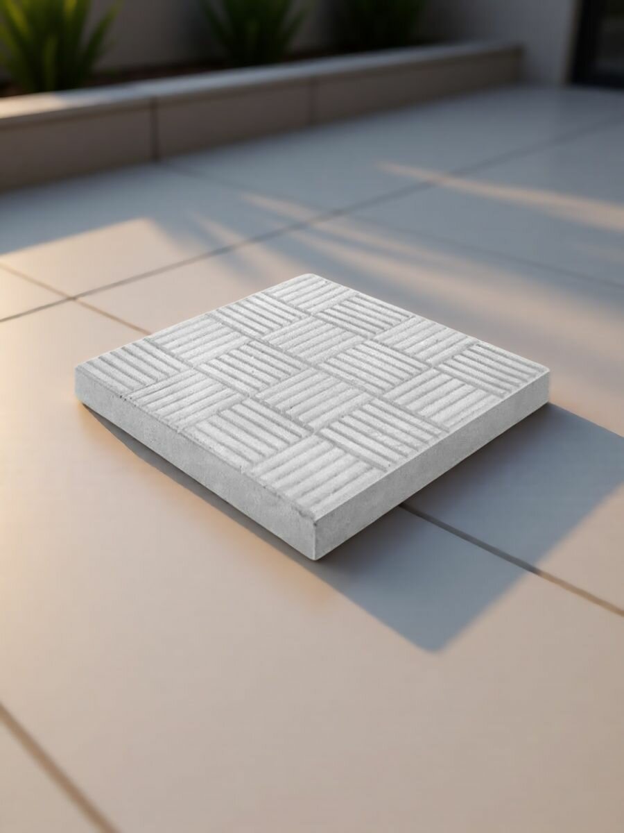 Тротуарная плитка вибролитая 300х300х30 мм "Паркет", цвет Серый, "мастерстрой"