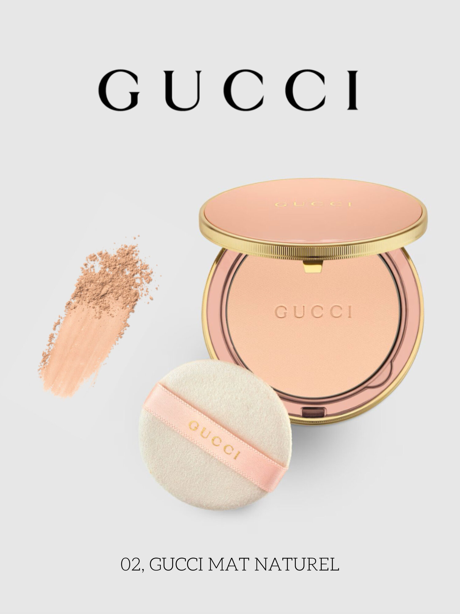 Пудра GUCCI de Beauté Mat Naturel Beauty 10 г, Матирующая Тон 02