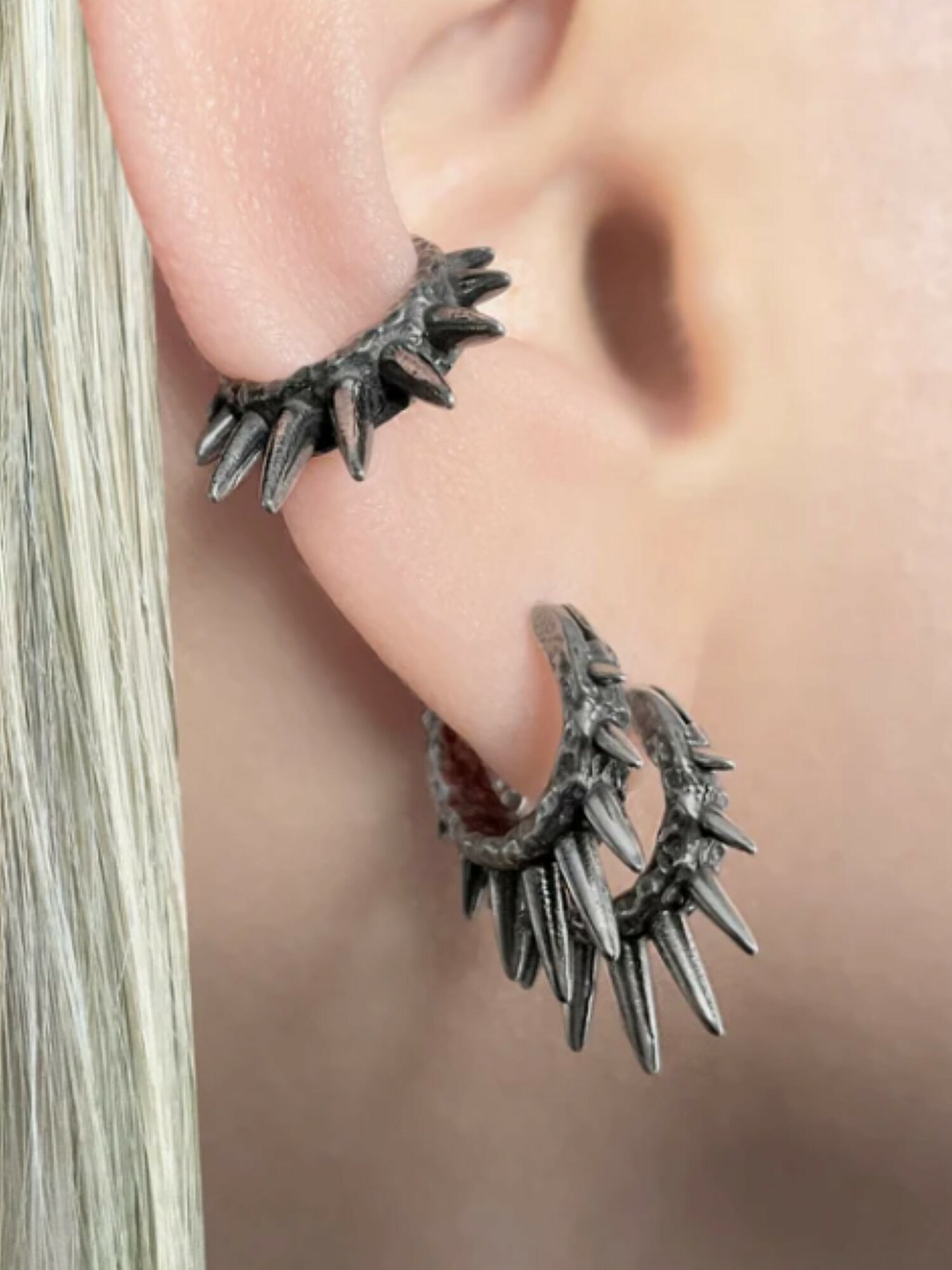 Серьги конго, двусторонние, славянский оберег