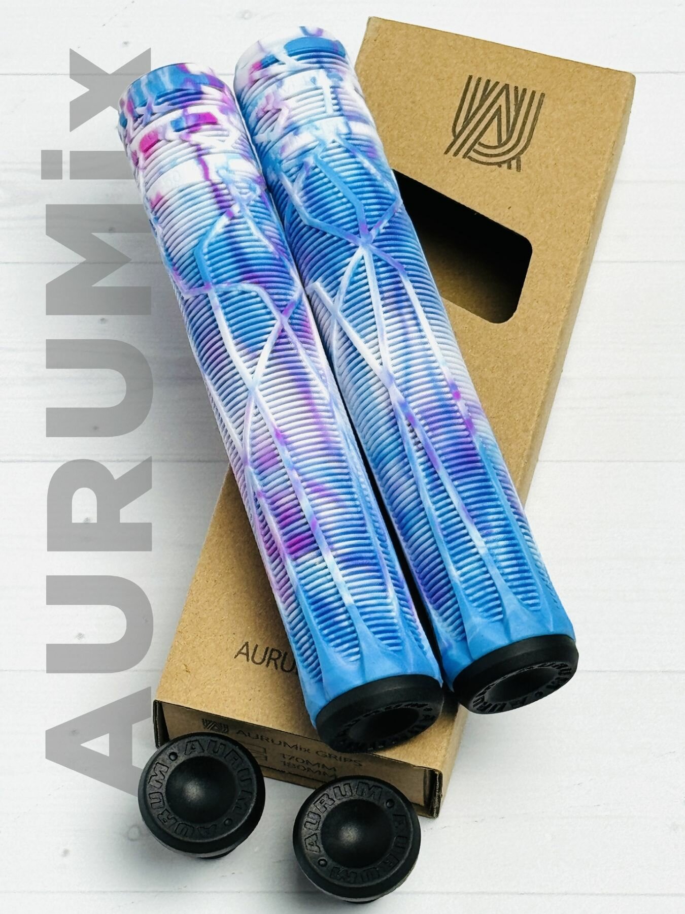 Грипсы AURUMix One Eighty 180мм Белый/синий/розовый