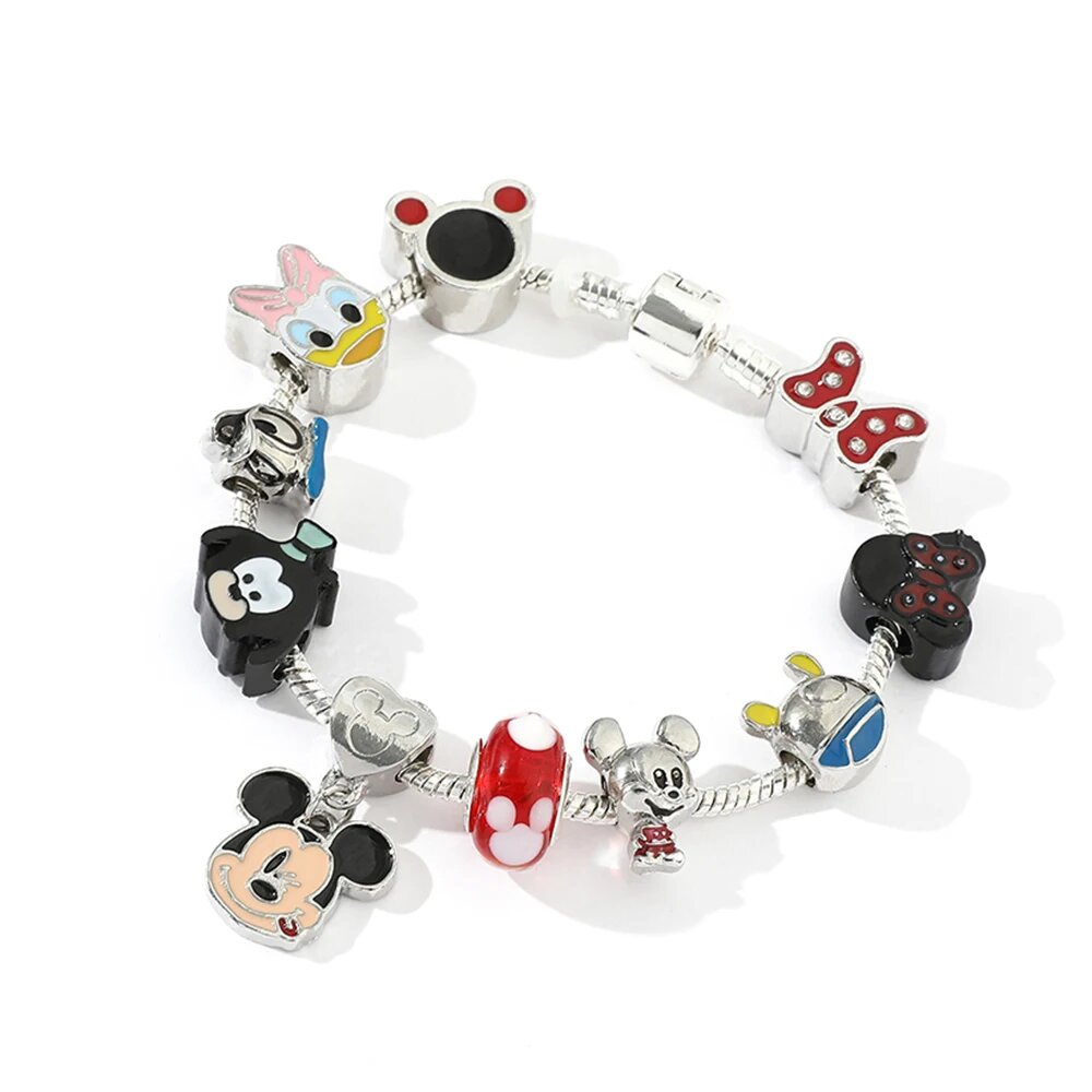 Браслеты с изображением Микки Мауса Диснея, модные милые браслеты с Минни Маус, Дональд Дак, цепочка на руку, аксессуары, подарки для фанатов