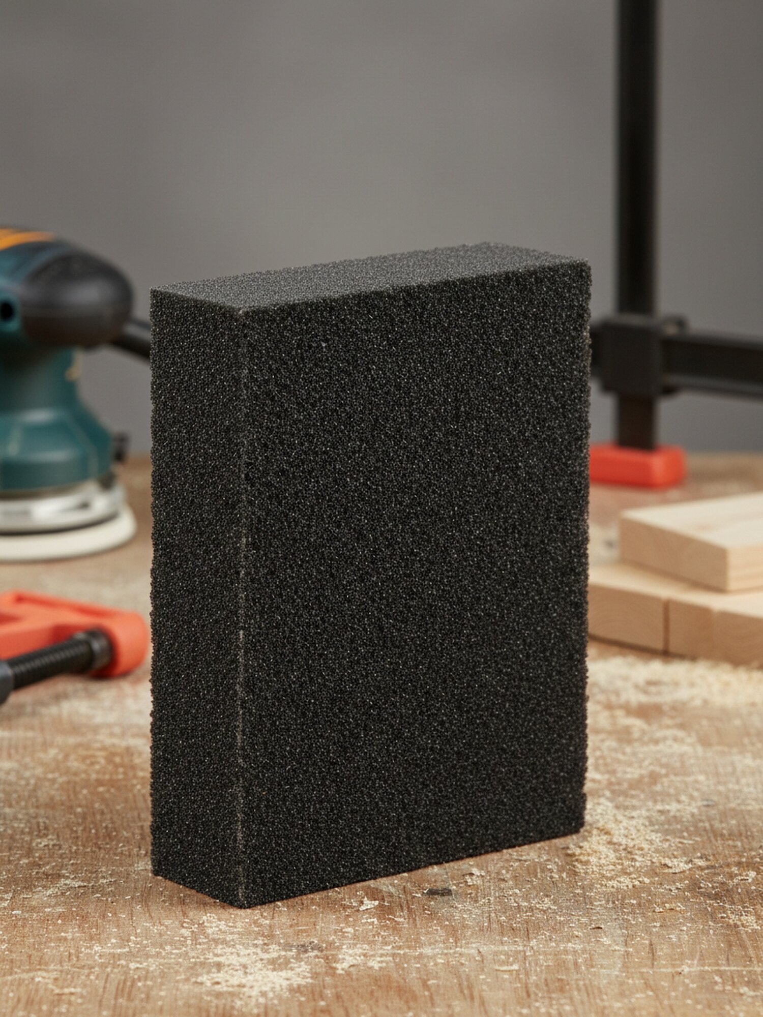 Шлифовальная губка Bartex P60, 100х70х25 мм, средняя жесткость, абразивный блок для ручной обработки дерева и металла
