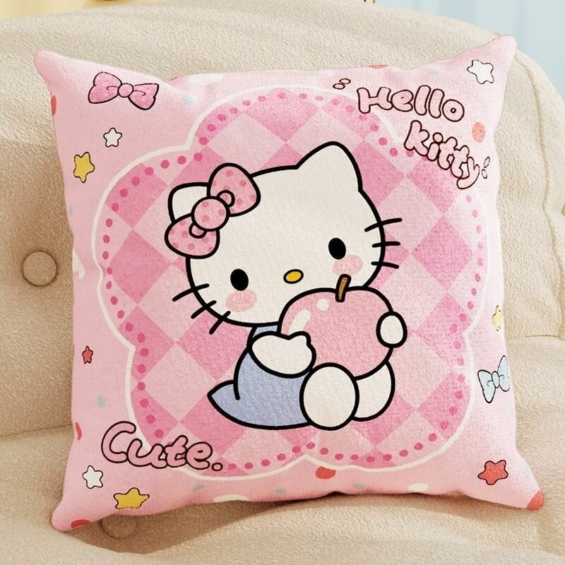 Наволочка в форме яблочка Hello Kitty, милая и игривая, мягкая и удобная, украшена теплым гнездышком