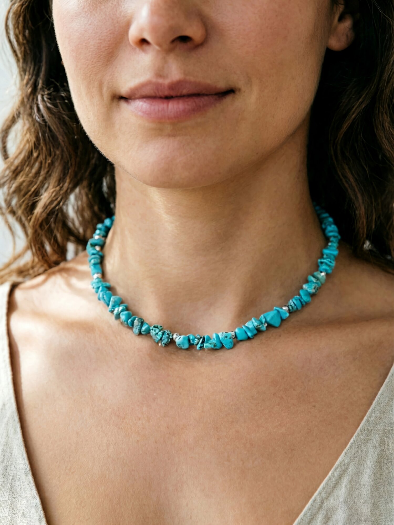 Чокер, бирюза