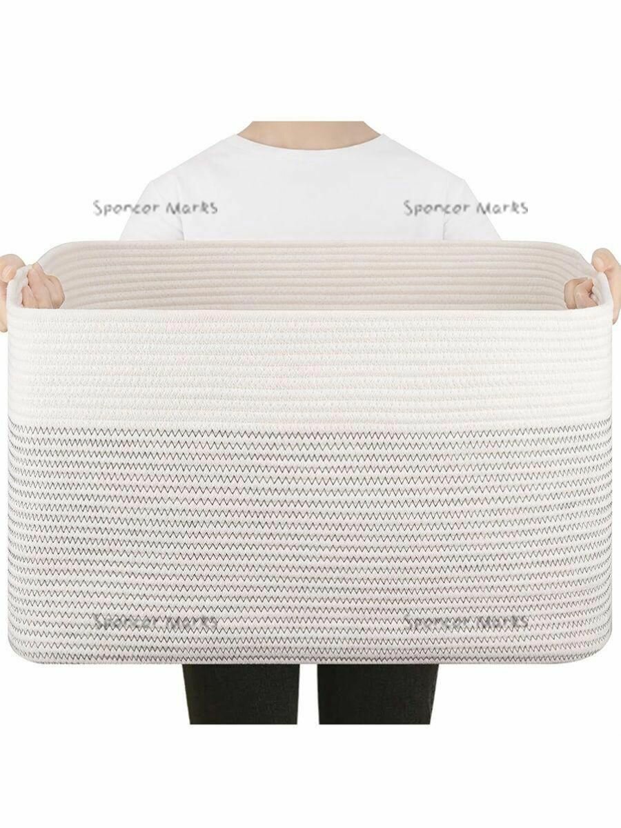 Большая плетеная корзина для хранения хлопчатобумажной веревки объемом 75 л