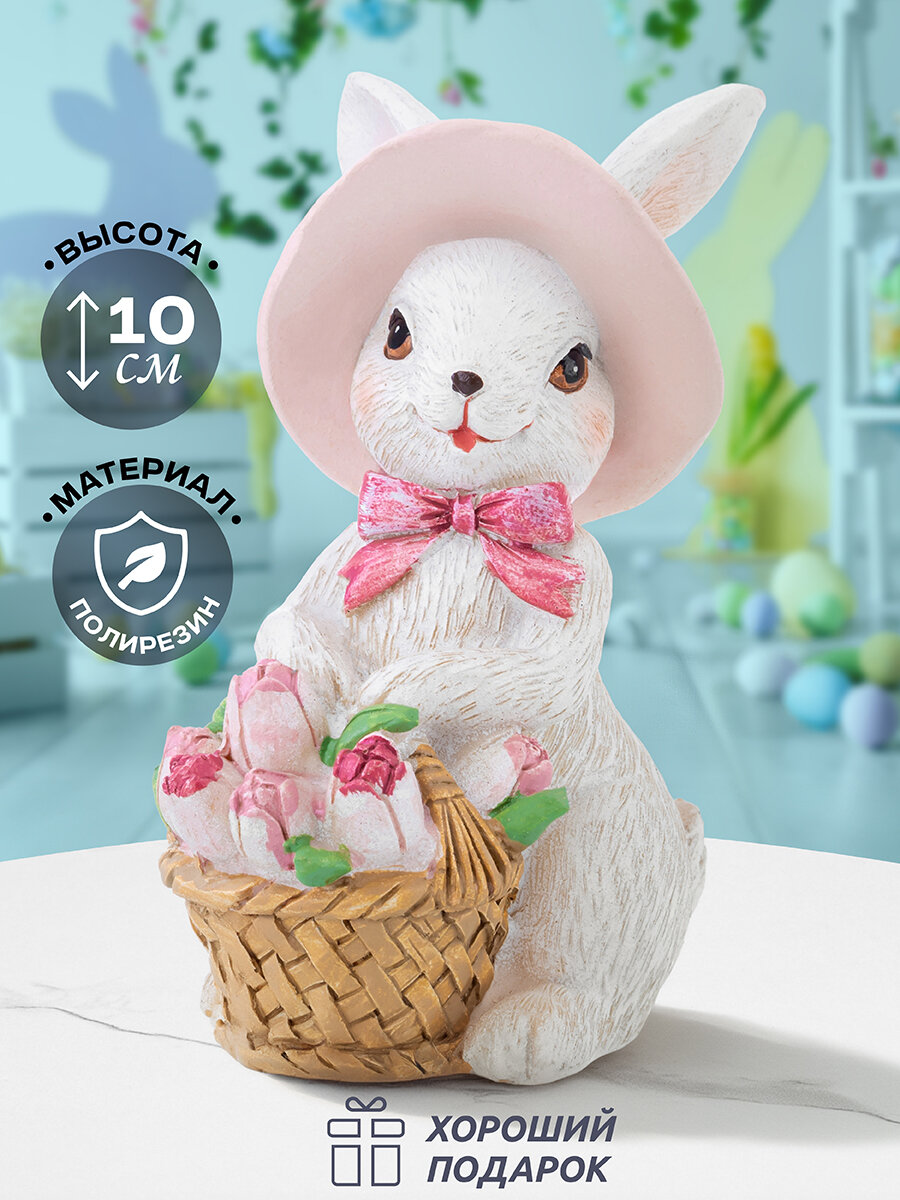 Фигурка декоративная Elan Gallery "Кролик в шляпе" 7,5х5х10 см