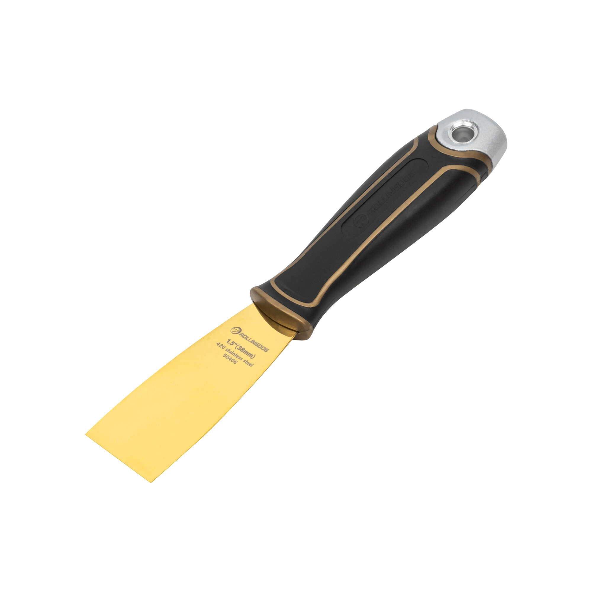 Шпатель малярный Rollingdog Titanium 1,5" (38мм), резиновая рукоятка, арт.50406