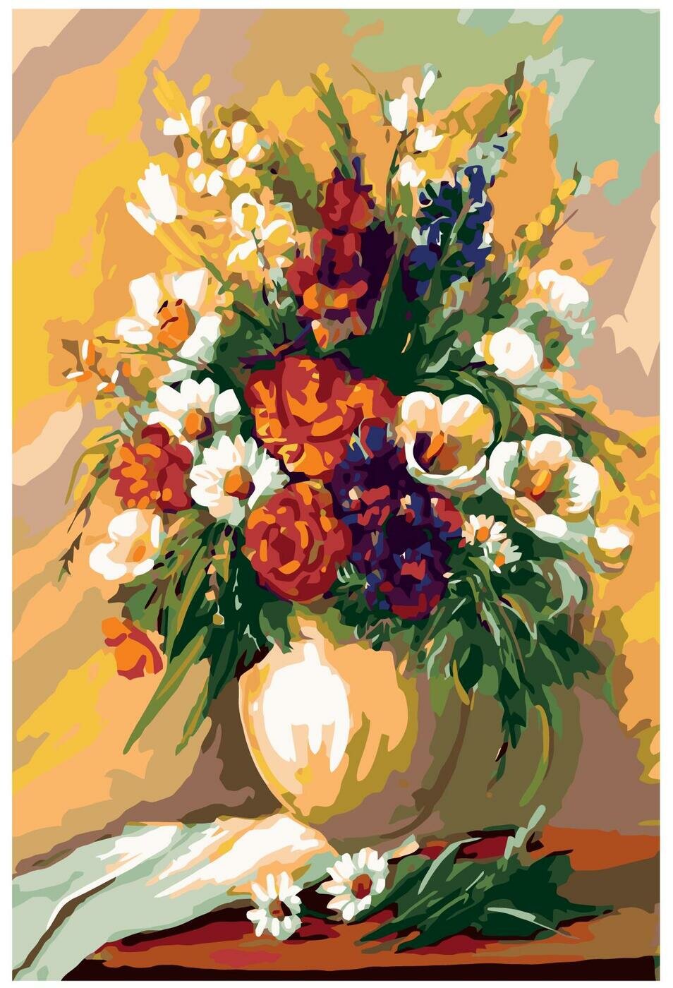 Картина по номерам, 40 x 60, F54, цветы, натюрморт, мак