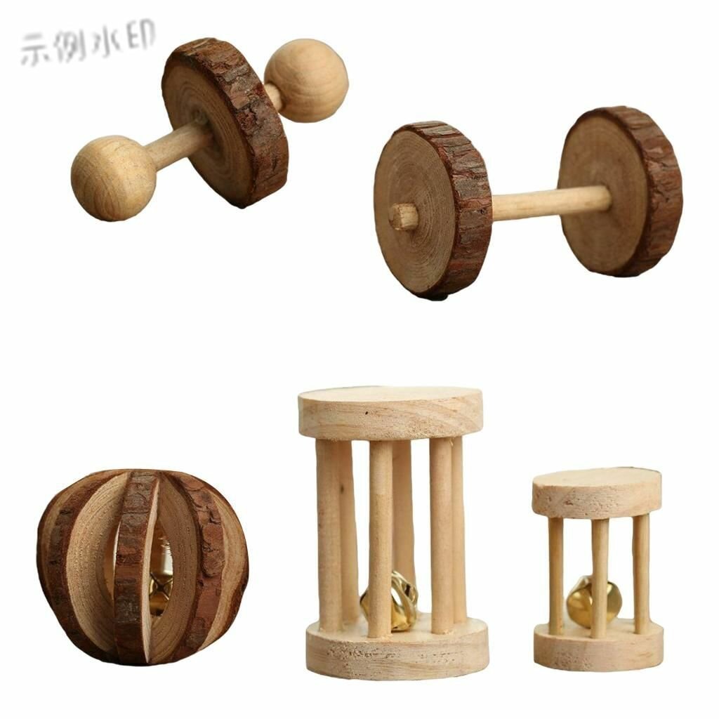 Набор жевательных игрушек для хомяков из натурального дерева, для заточки зубов и активных игр грызунов.