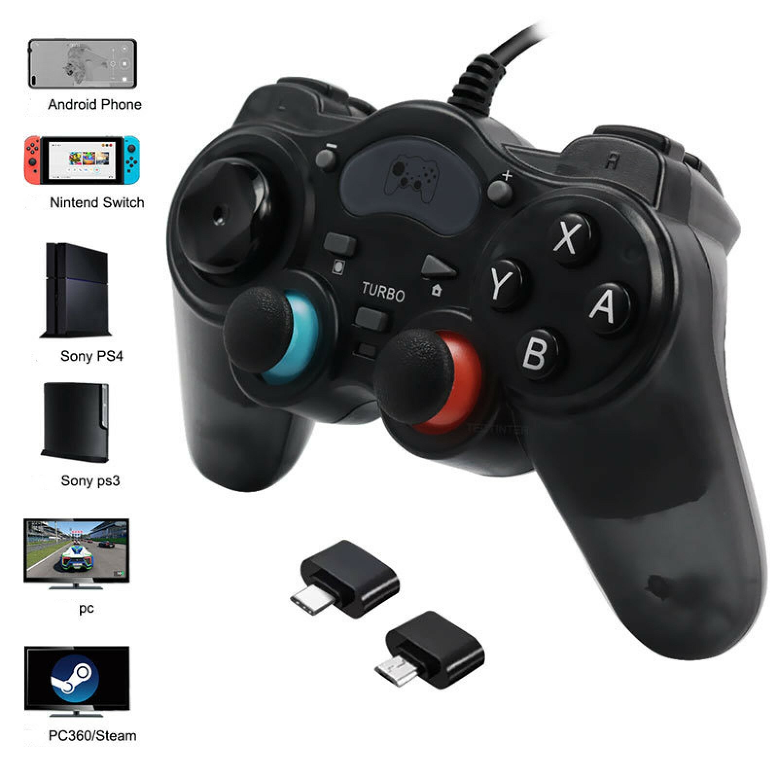 Проводной игровой контроллер MyPads в стиле Nintendo для PS3 и PS4 с USB подключением