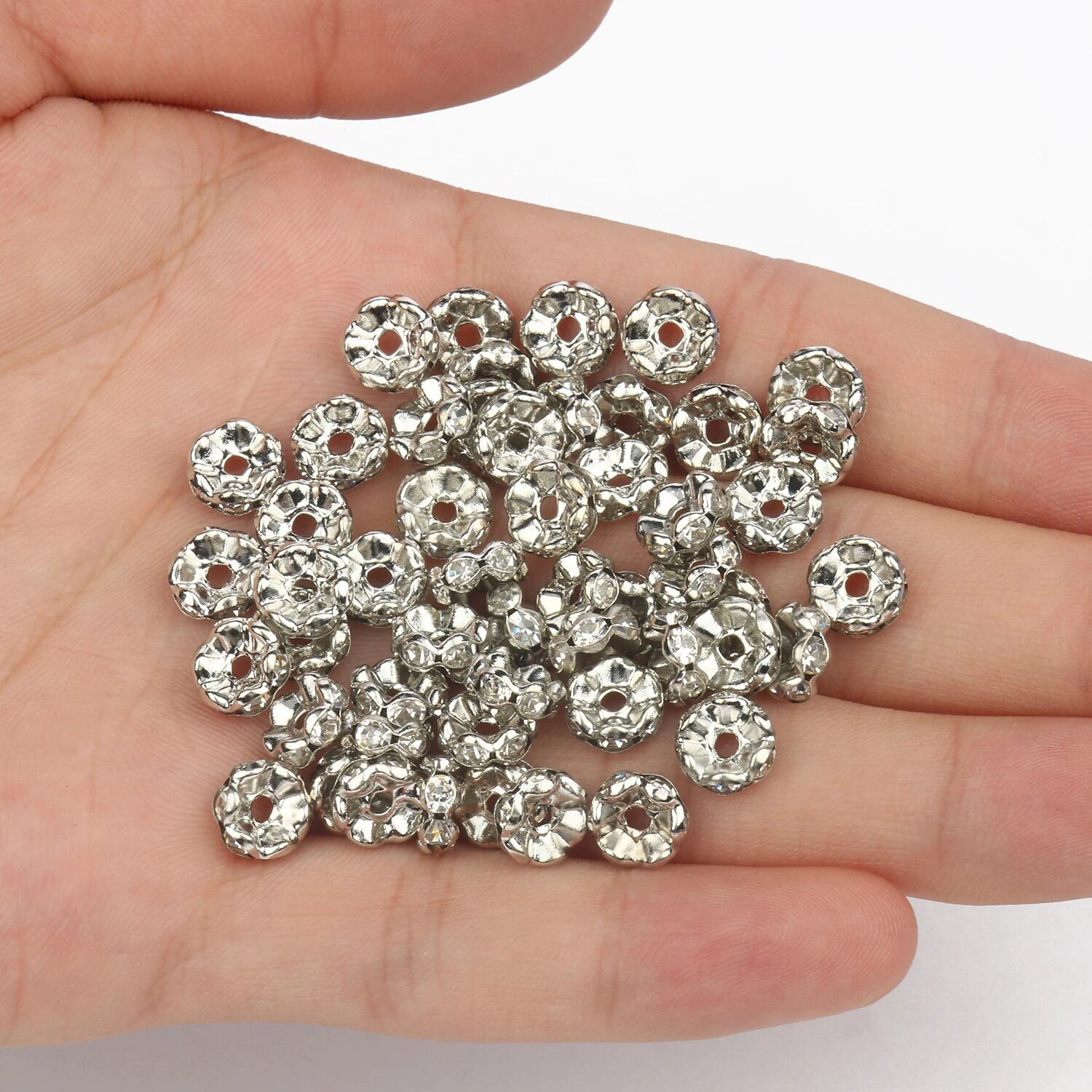 Серебряные хрустальные бусины 4 мм, Style 32