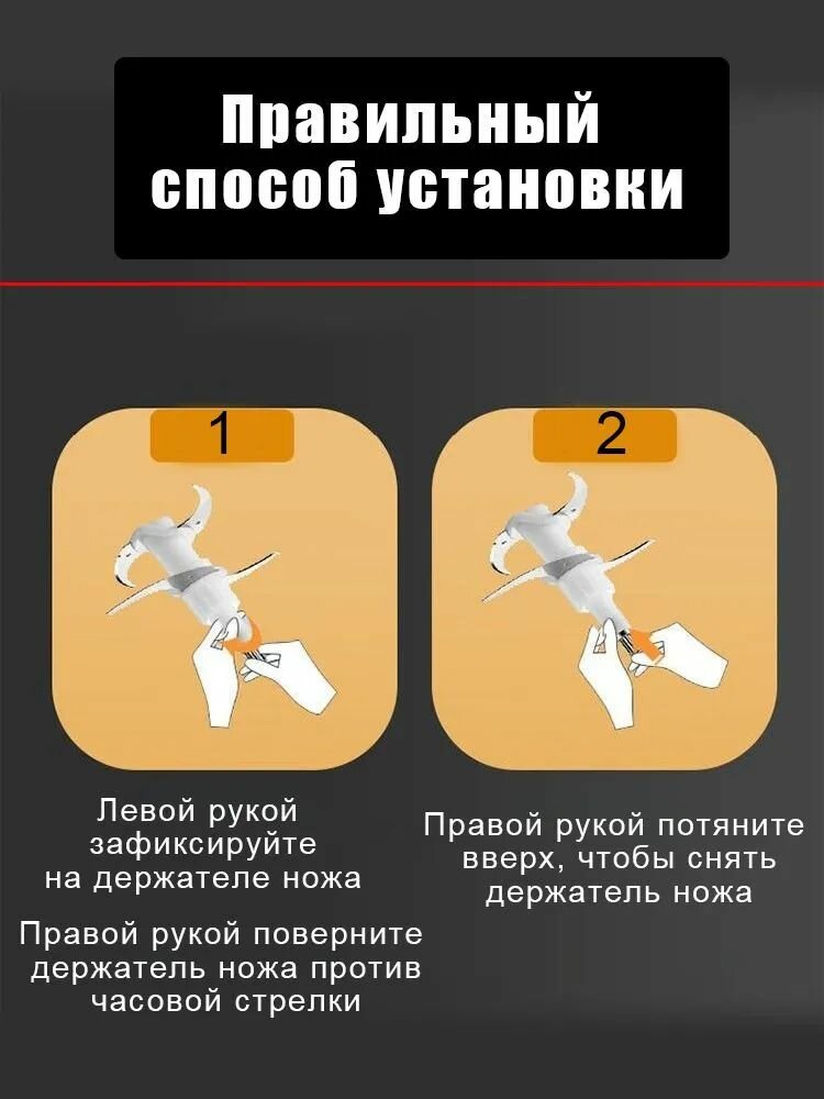 Набор ножей для мясорубки 4 лопасти, 13 см, для чаши с диаметром дна 13-14 см, 2 л