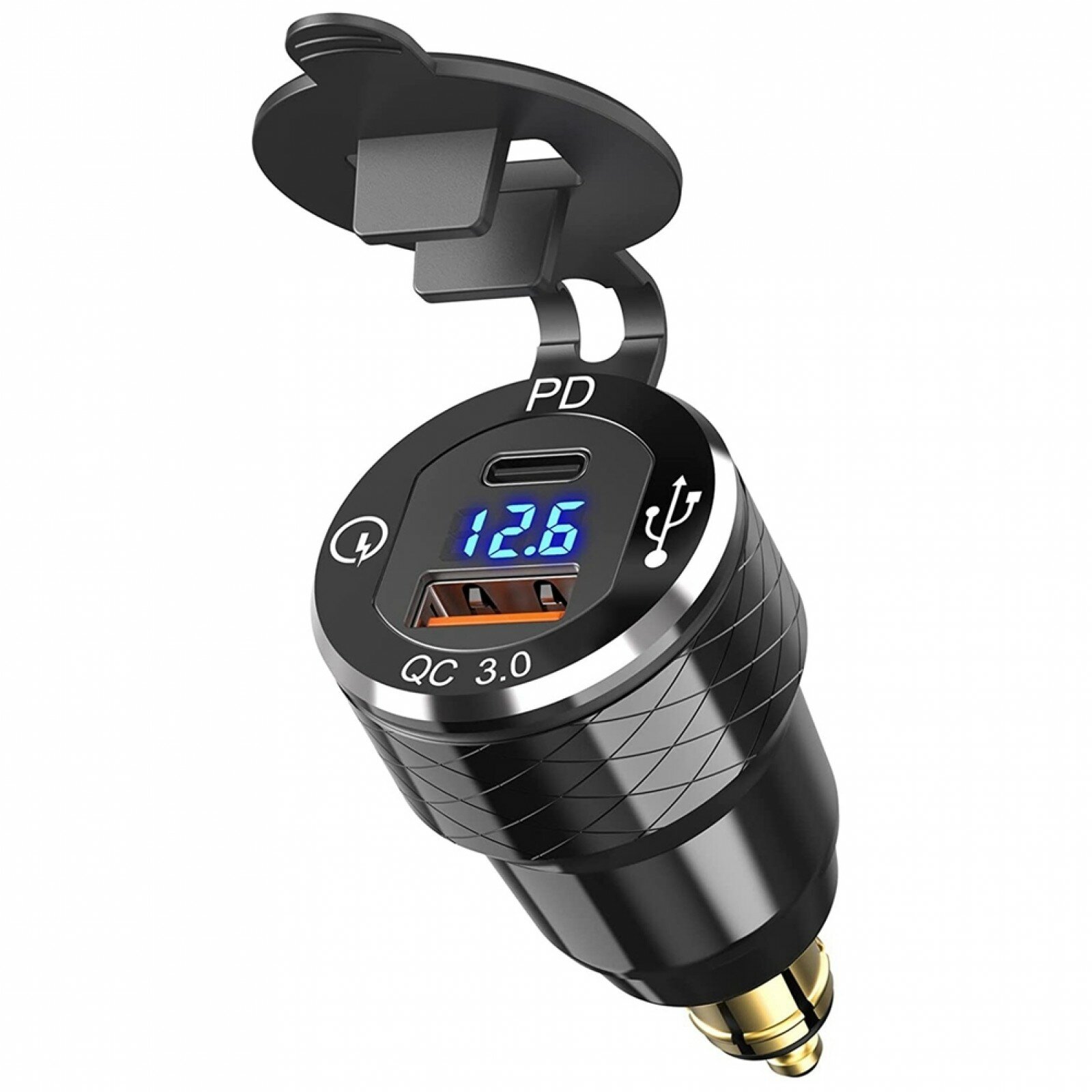Зарядное устройство MyPads USB PD 3.0 Type C для мотоциклов Ducati BMW Triumph 12-24 В