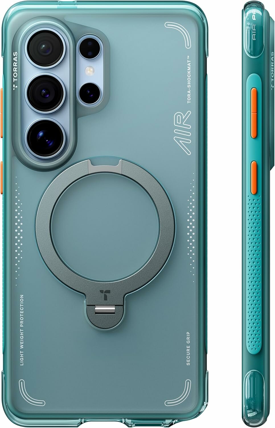 Чехол TORRAS Ostand Q3 Air for Samsung Galaxy S26 Ultra Case with 360 Magnetic Stand Fit for MagSafe Glacier Green