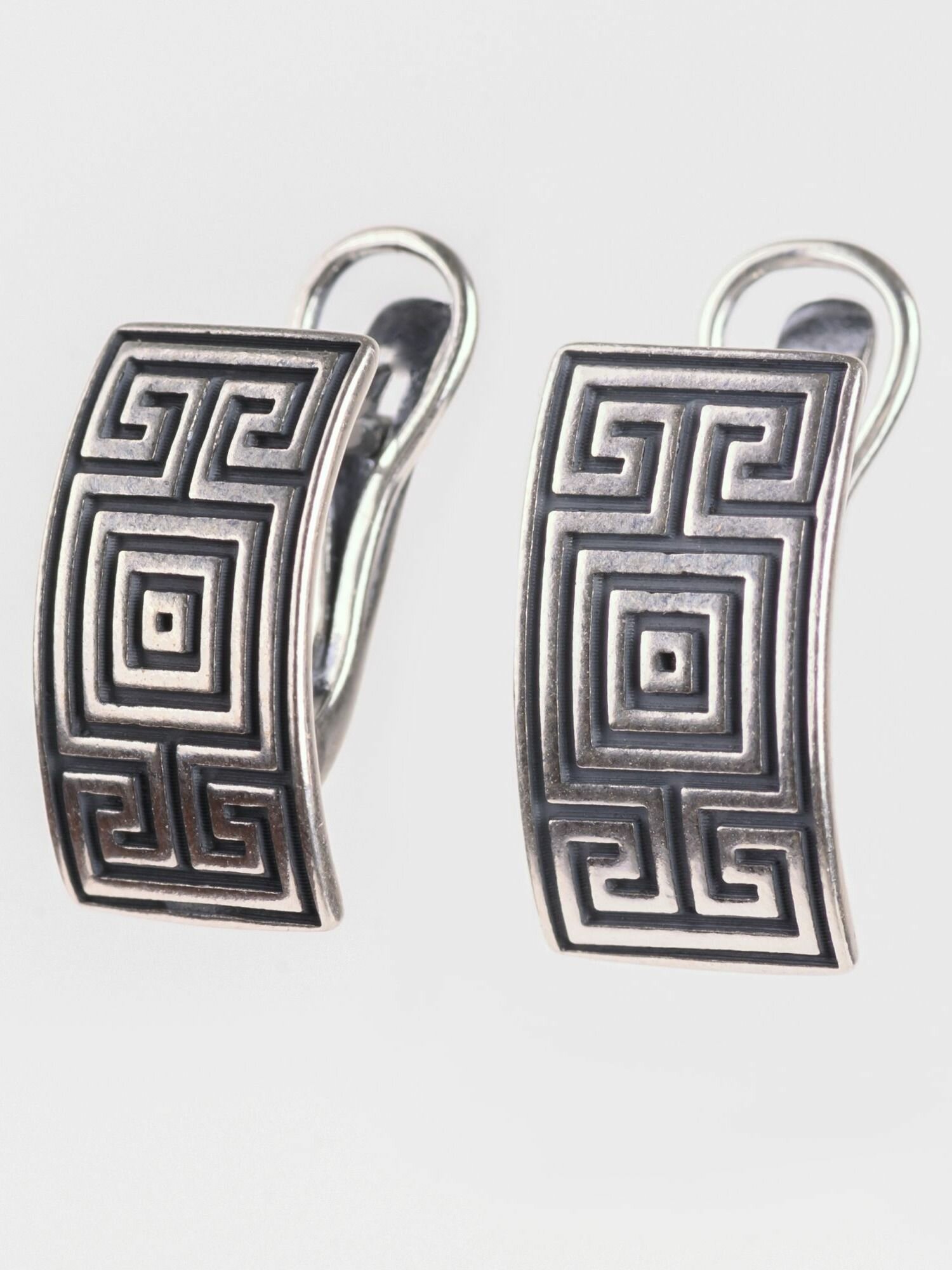 Серьги, серебро, 925 проба, чернение