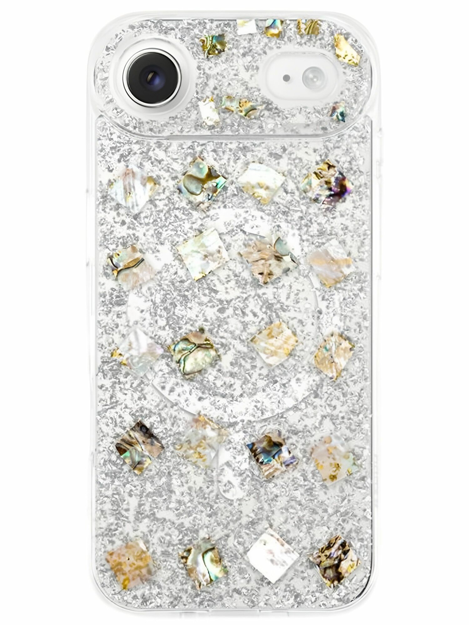Чехол на iPhone 17 Air, Mag Flowers c поддержкой беспроводной зарядки, Silver