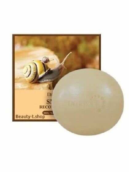 Мыло для лица восстанавливающее с муцином улитки Deoproce Snail Recovery Soap 100 гр.