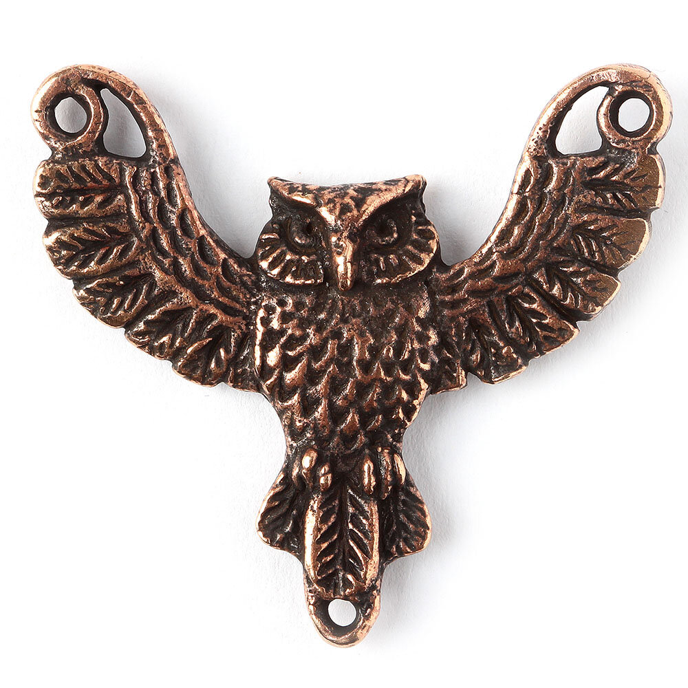 Подвеска, 38х36х5мм, Anna Bronze, Сова, базовый материал - латунь, цвет античная бронза (медный с чернением), 1 шт.