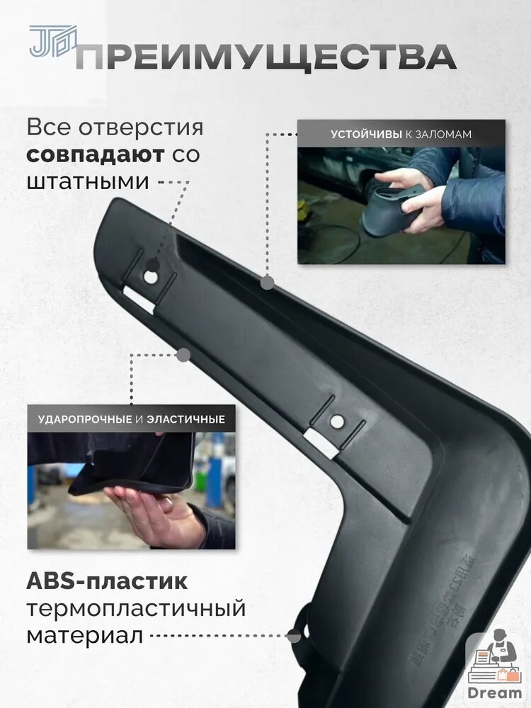 Брызговики, арт. Подходит для автомобильных брызговиков TOYOTA Highlander (Тойота Хайлендер) 2021-2025, 4 шт.