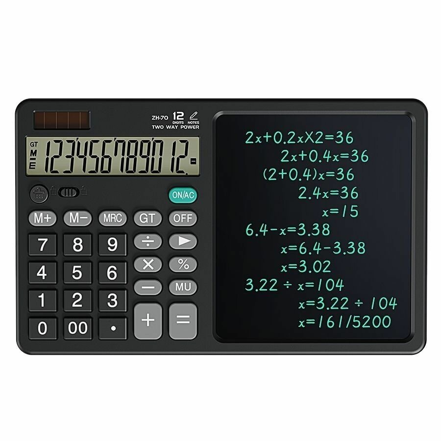 Калькулятор, планшетный компьютер, бизнес, бухгалтерия, солнечная энергия, отключение звука, канцелярские принадлежности, многофункциональный