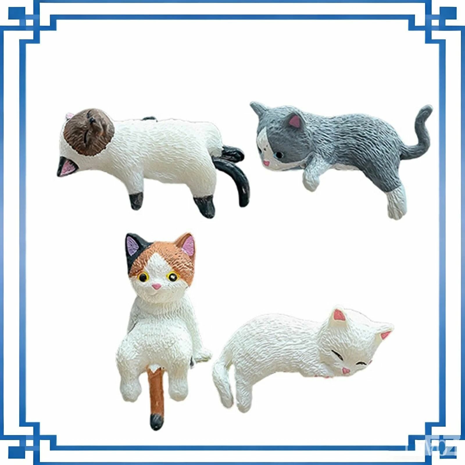 Набор для украшения рабочего стола из 4 статуэток кошек из смолы