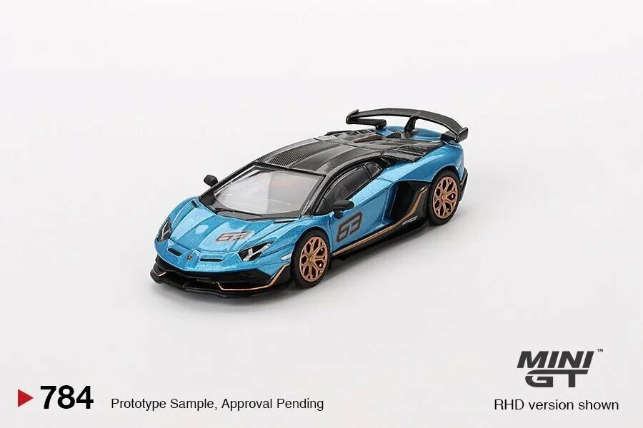 Машинка MINIGT 1:64 Lamborghini Aventador SVJ 63 Blu Aegir MGT00784-CH Car model toys