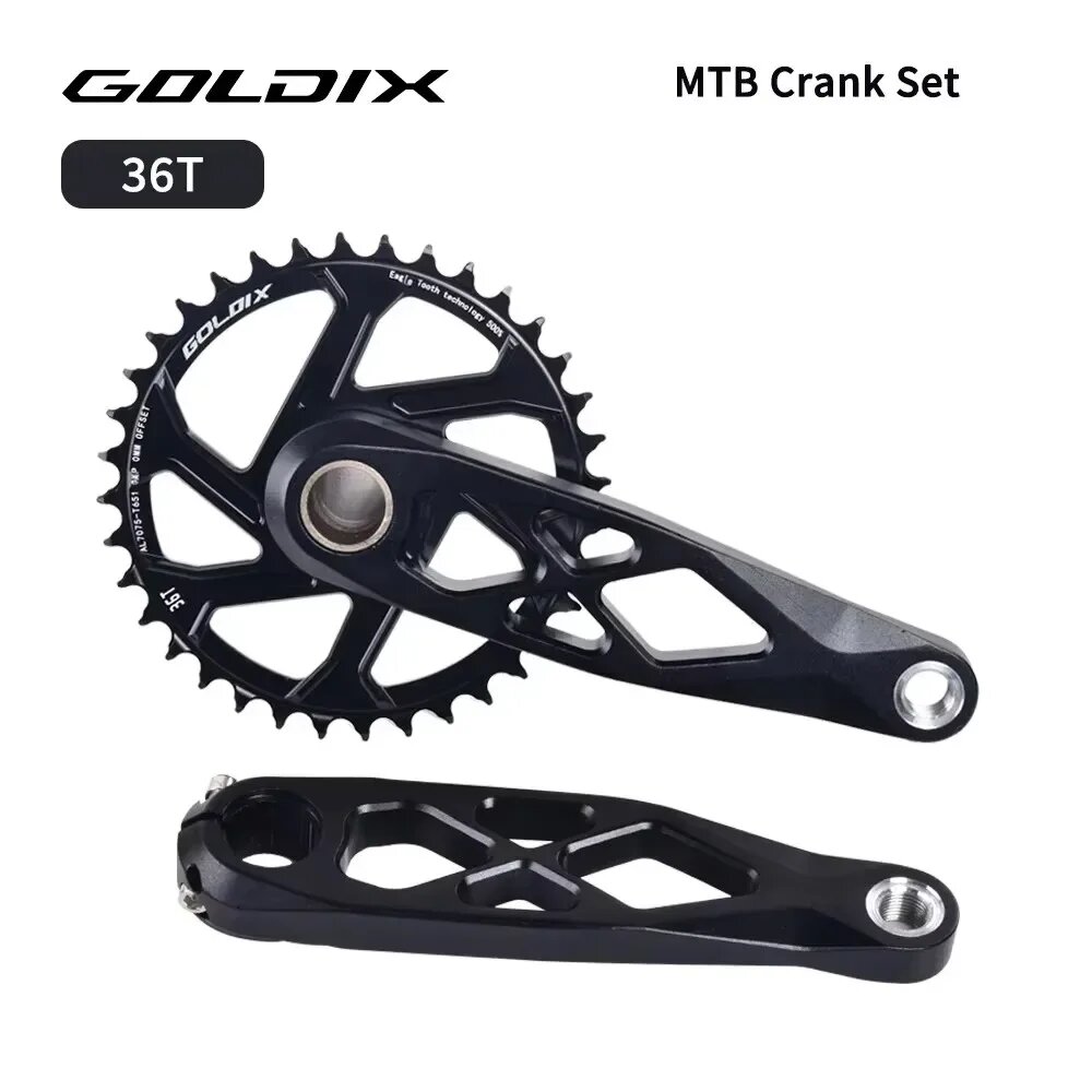 GOLDIX шатуны для горного велосипеда алюминиевые 165/170/175 мм 170mm, Crank and 36T