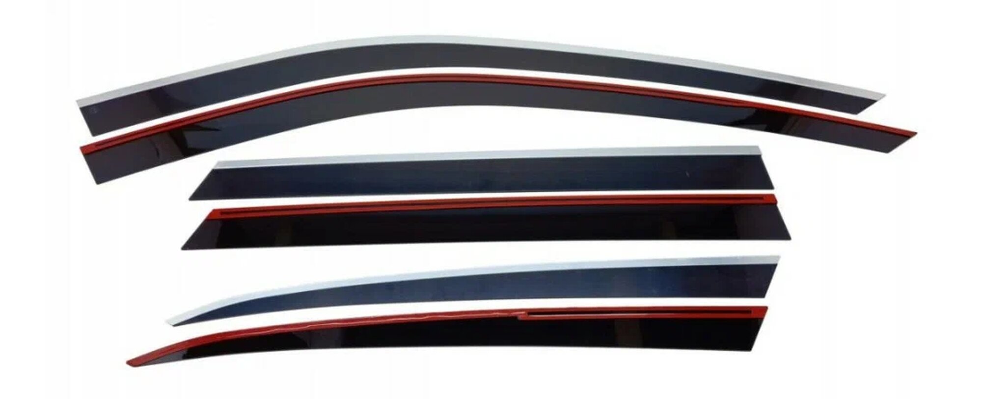 Дефлекторы 2D для CHERY TIGGO 9 2024- (I), 6шт, с хромом