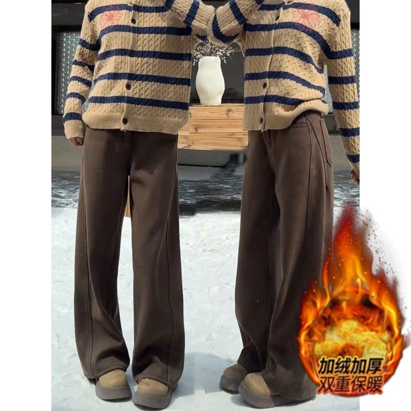 LI Mall Карго джинсы женские уличные бегуны вышивка ленты в карманах широкие деним