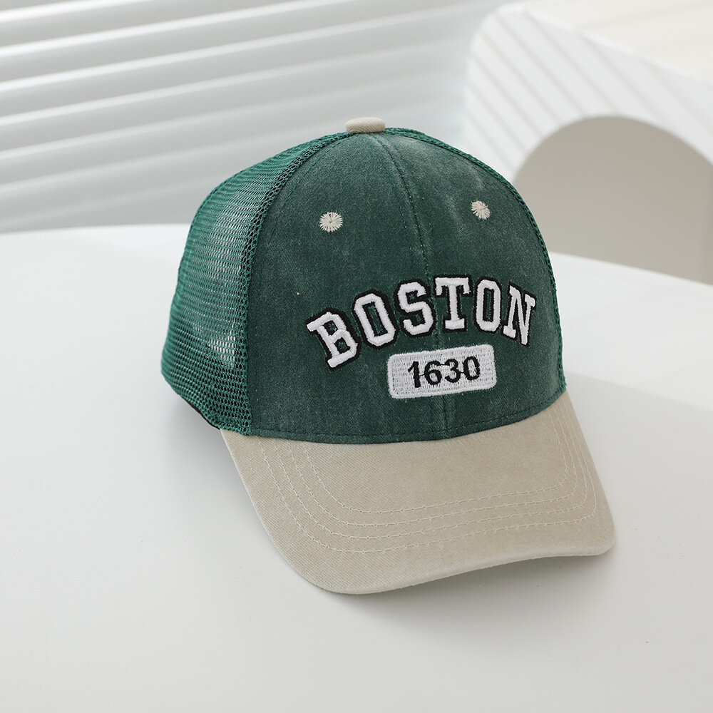 DIY Кепка Детская Бостон Винтажная Сетка Солнцезащитная Полиэстер