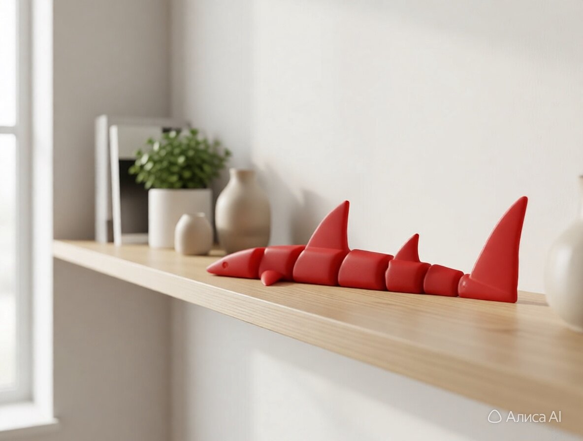 Фигурка Акула подвижная 3D, сувенир антистресс, декоративная модель, подарок, авторский дизайн