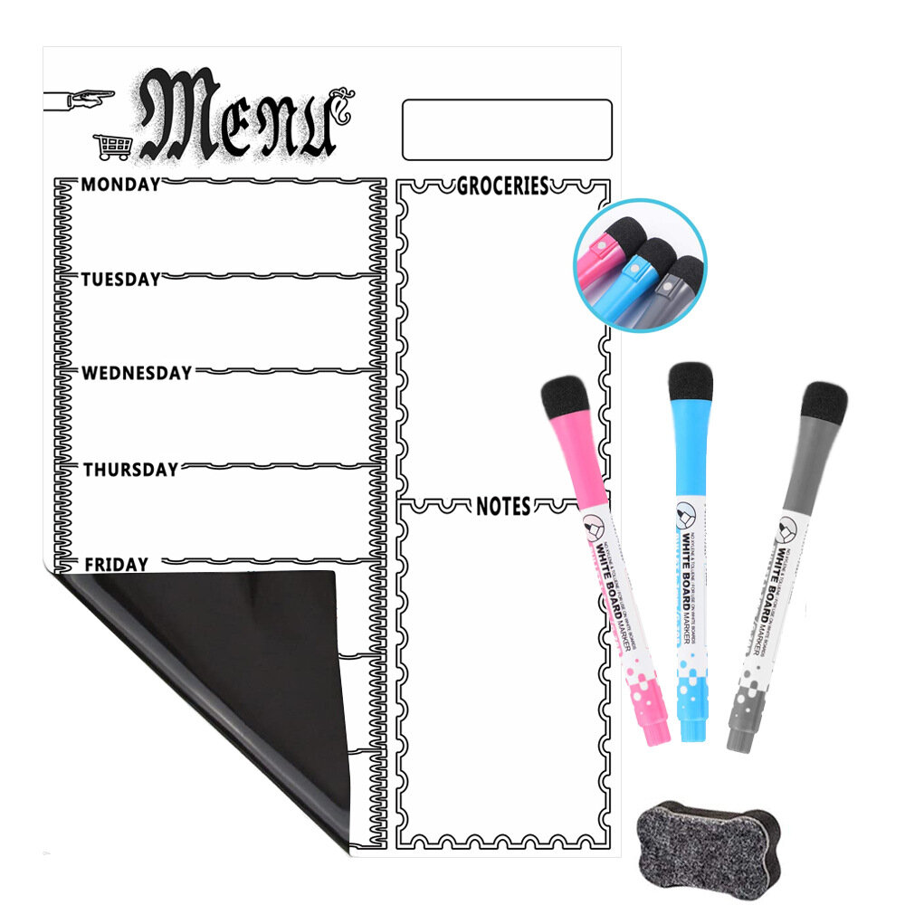 Стираемый ежемесячный и еженедельный планировщик, магнитный календарь, доска для сухого стирания, магнитная доска для сообщений, мягкая магнитная белая доска