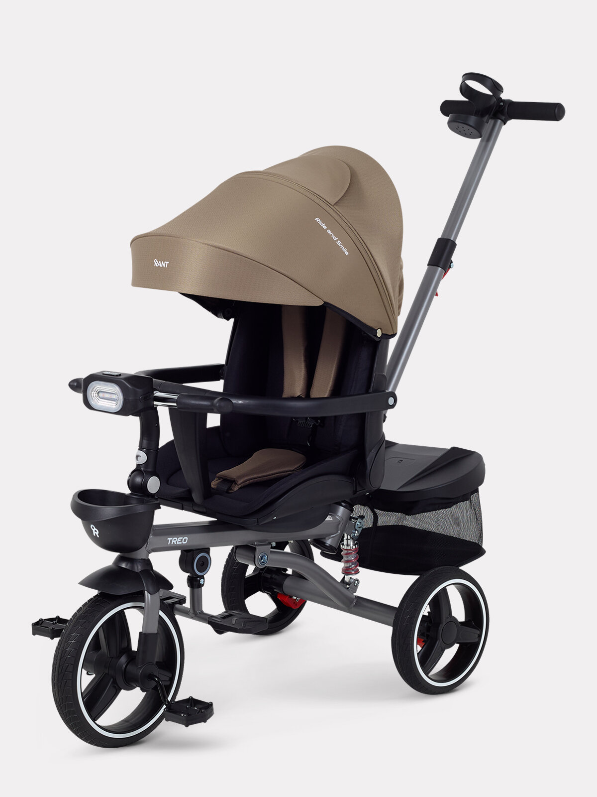 Детский трехколесный велосипед с родительской ручкой Rant RB203 Treo (Mocca)