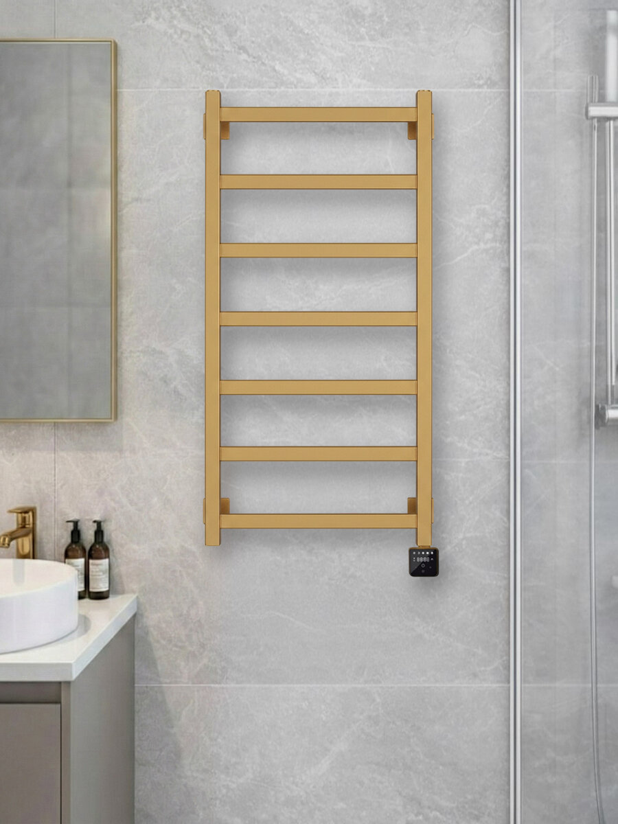 Quadro-1 Полотенцесушитель электрический EQ1 80x50 см Золото матовое