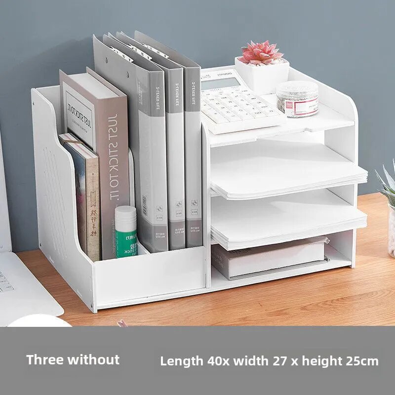Kiboule Органайзер для документов, настольный, белый, деревянный, 40x27x25 см