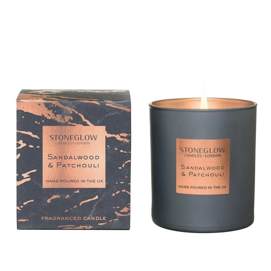 Свеча Stoneglow Sandalwood And Patchouli 220 гр / Парфюм для дома Стоунглоу Сандалвуд Энд Пачули / Сандал и Пачули