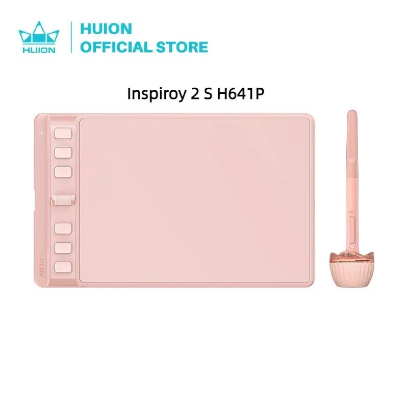 Графический планшет HUION Inspiroy 2 S H641P, формат A4, розовый