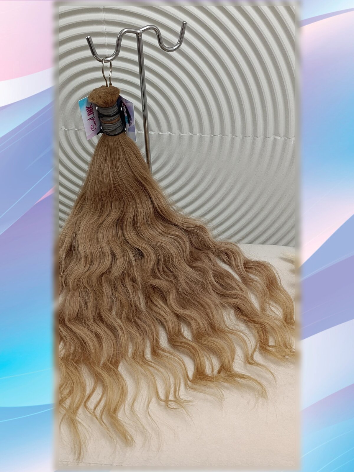 Волосы для наращивания CurlLink, натуральные, волнистые, каштановые, 45 см