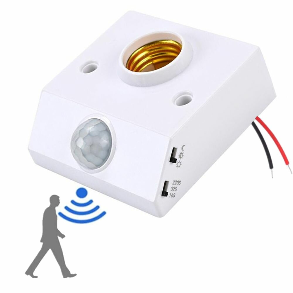 Патрон для лампы, Цоколь: E27, 60 Вт, Галогенная, Люминесцентная (энергосберегающая), 1 шт.